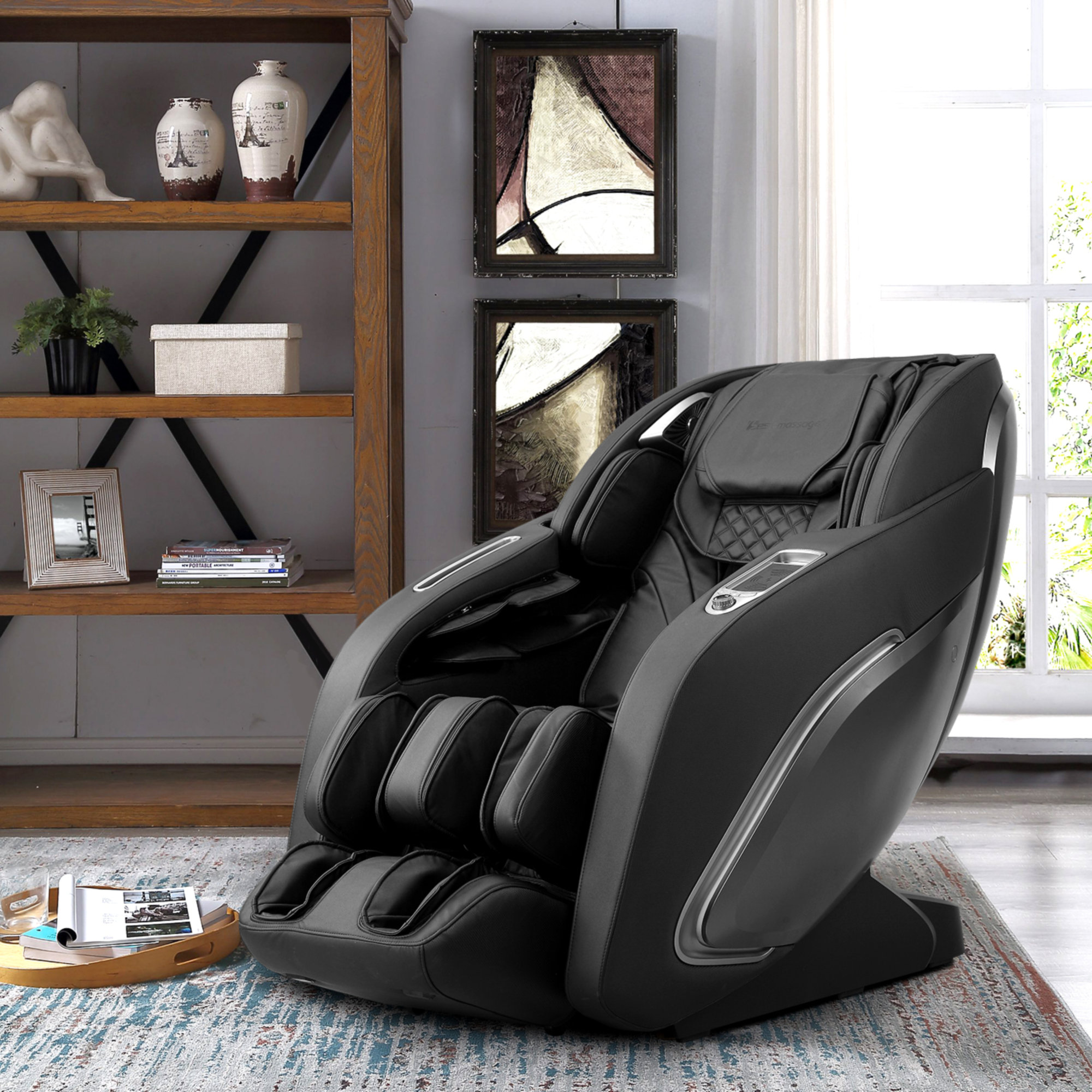 Inbox Zero Faux Leather Power Reclining Massage Chair | Wayfair