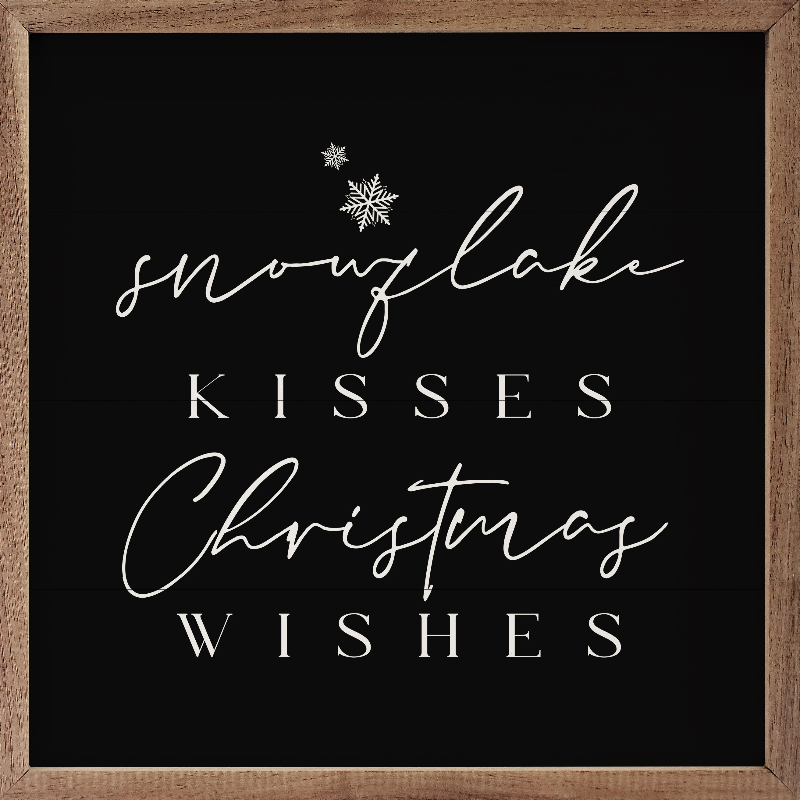 The Holiday Aisle® Snowflake Kisses Christmas Wishes Black | Wayfair