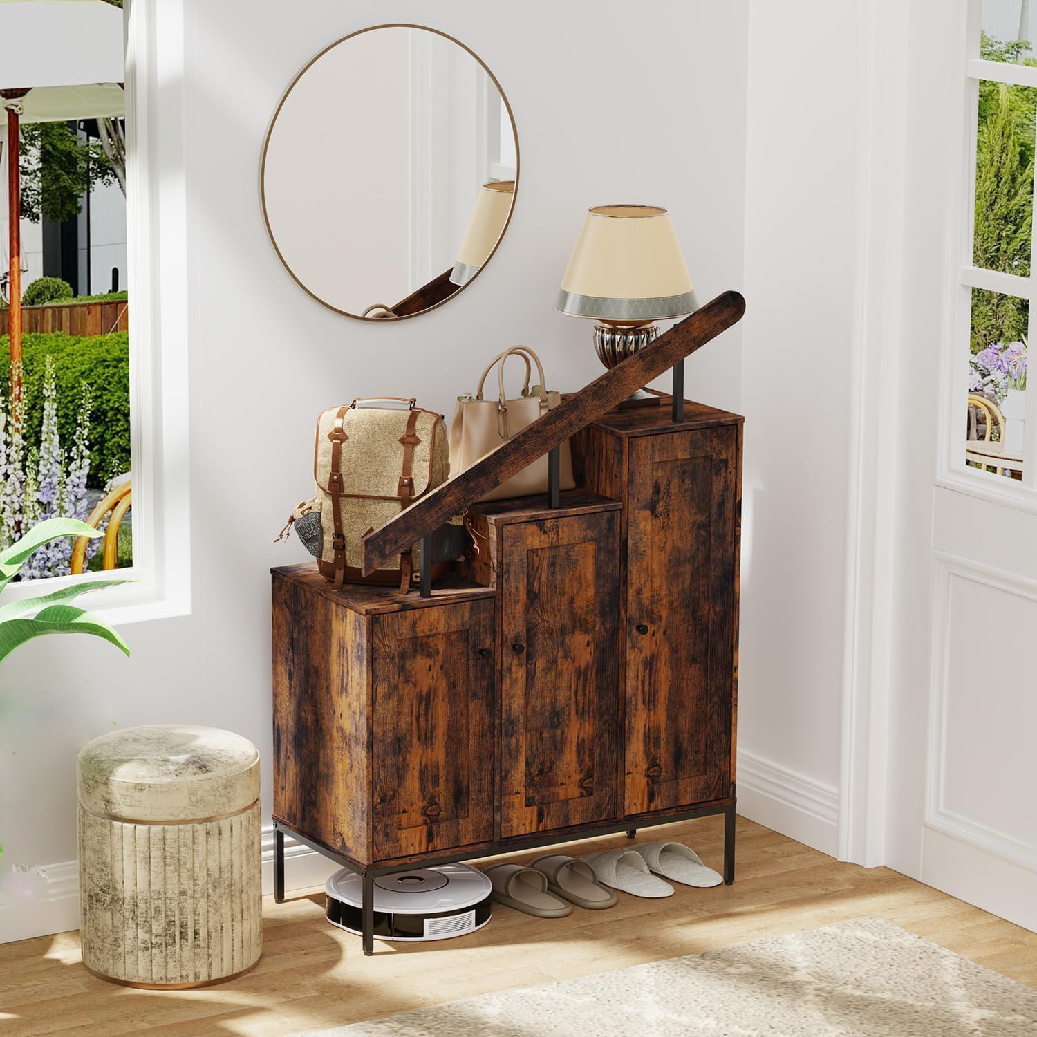 Xizye Adjustable Shelves And Metal Leg Step Cabinets | Wayfair