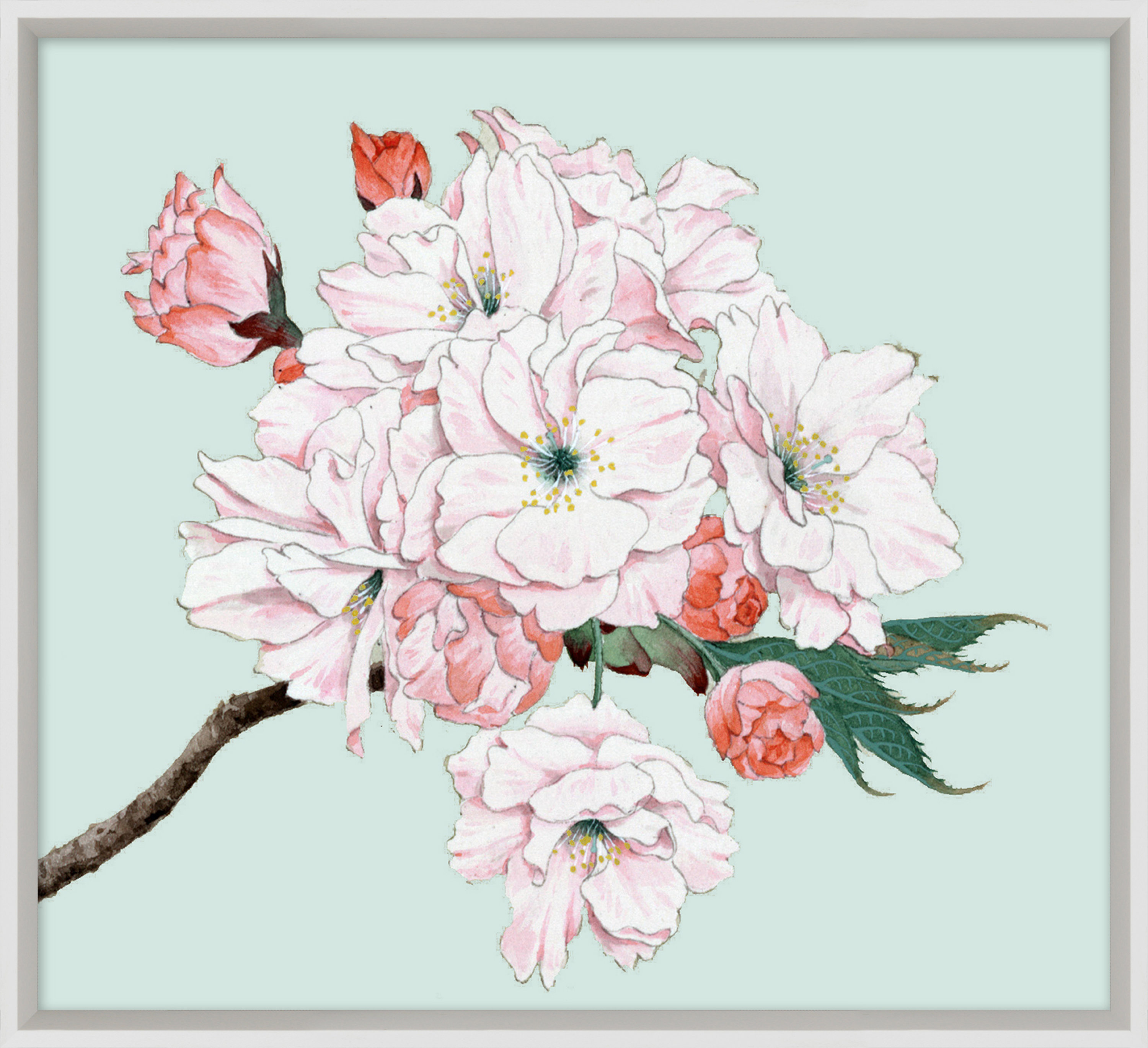 Wendover Art Group Powder Blue Blossom 8 - Picture Frame Painting | Wayfair