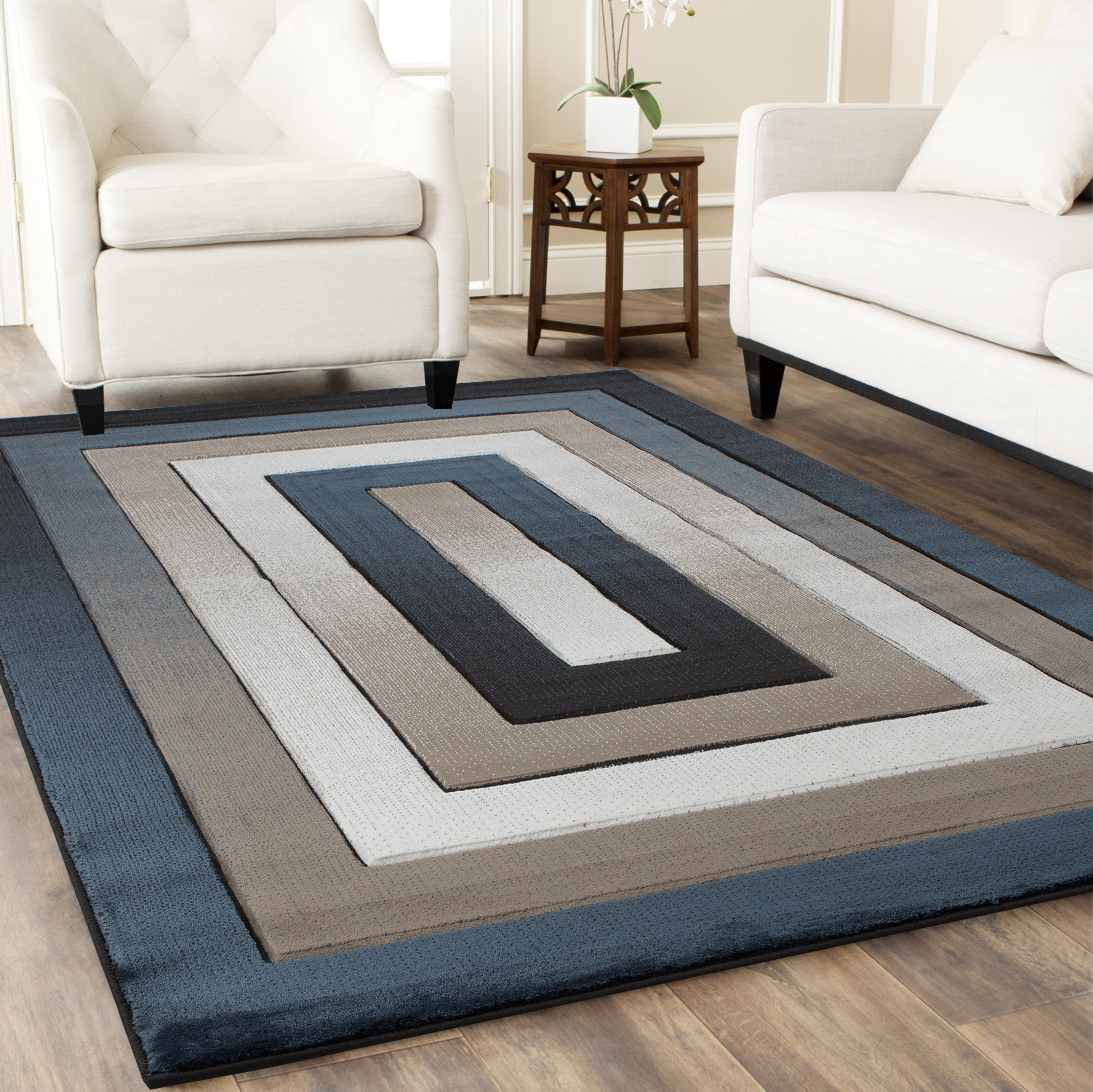 Wrought Studio™ Adonia Geometric Brown/Gray/Black Area Rug & Reviews ...