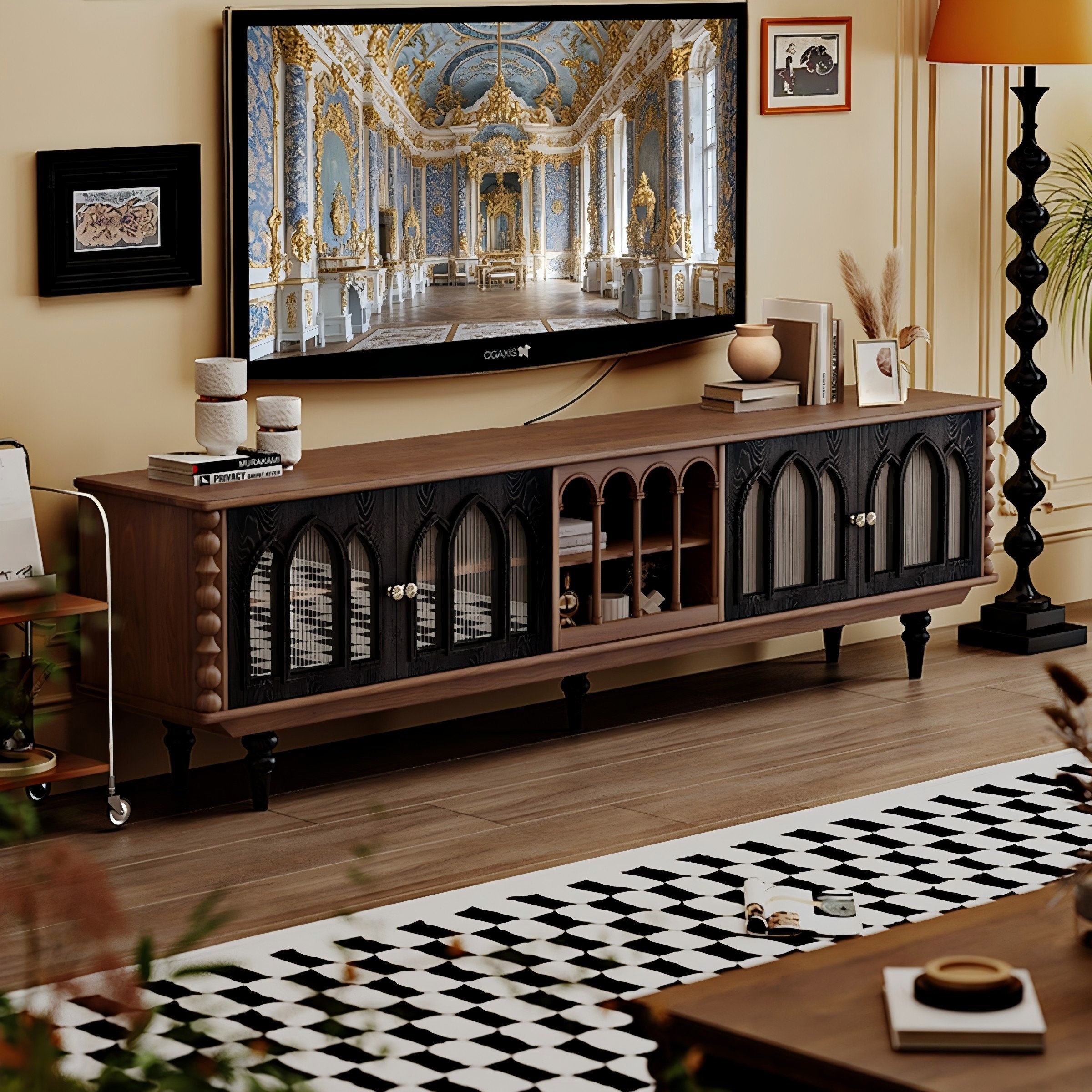 Refineroost Minimalist Rectangular Solid Wood TV Cabinet | Wayfair