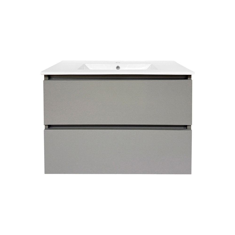 Ebern Designs 30'' Wall Mounted Floating Bathroom Vanity With Ceramic ...