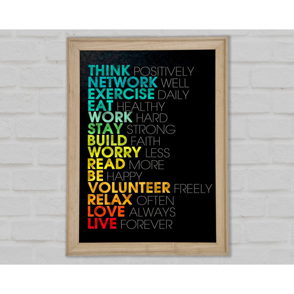 Happy Larry Think Positively Framed Print | Wayfair.co.uk