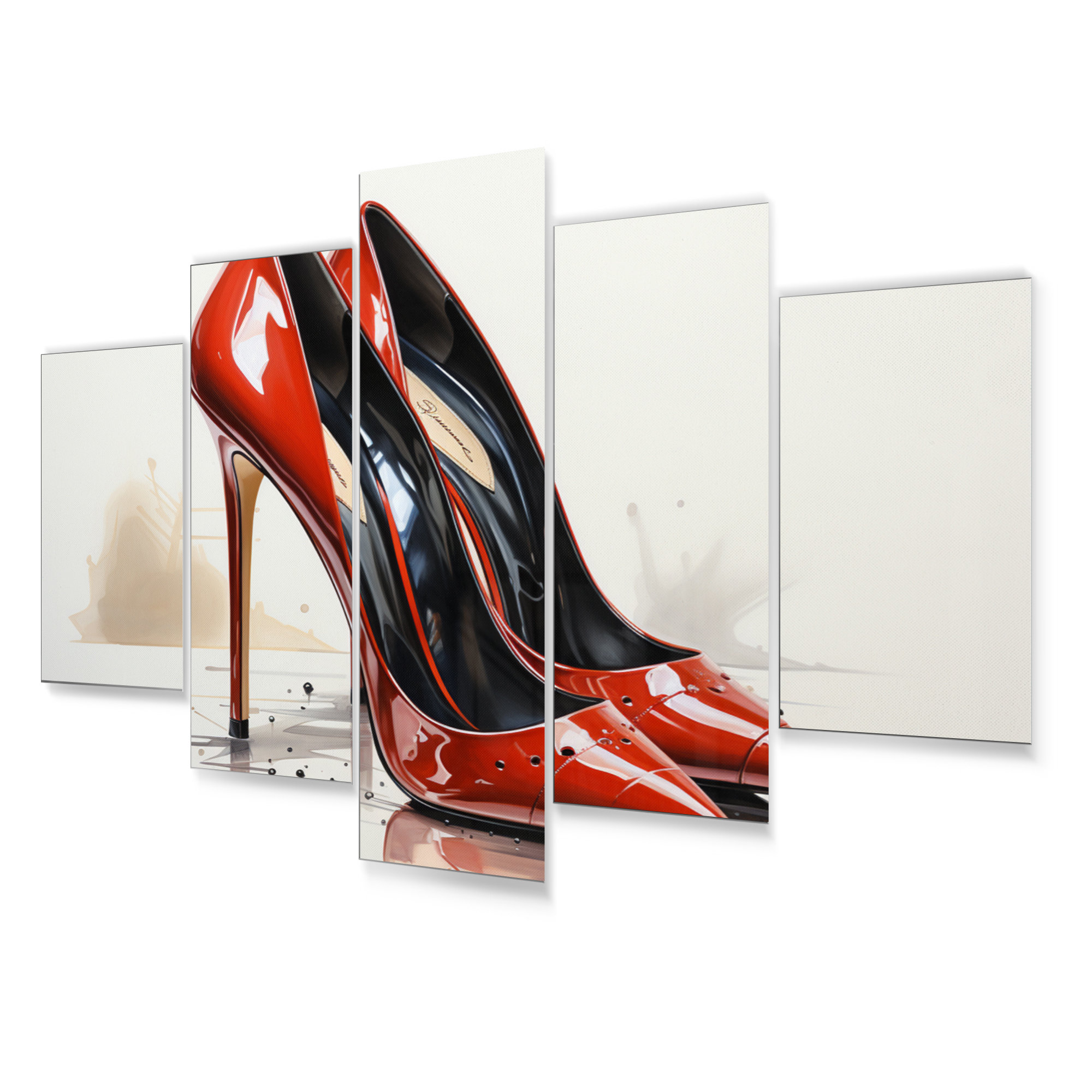 Mercer41 Black and Red High Heels Symphony VII - Fashion Metal Wall Art ...