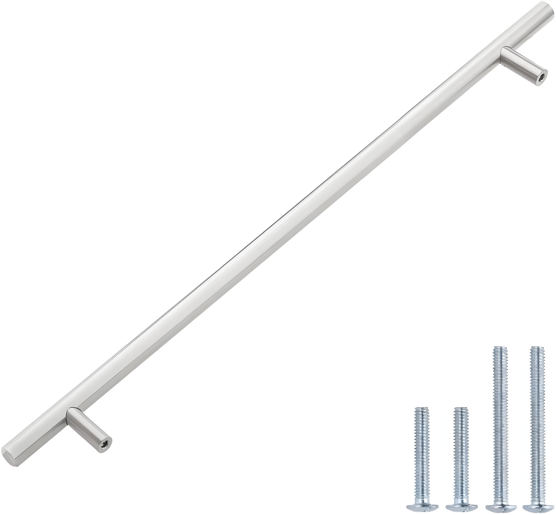 Amzico Brushed Satin Nickel 12-5/8" Cabinet Handles, Modern Euro T Bar ...