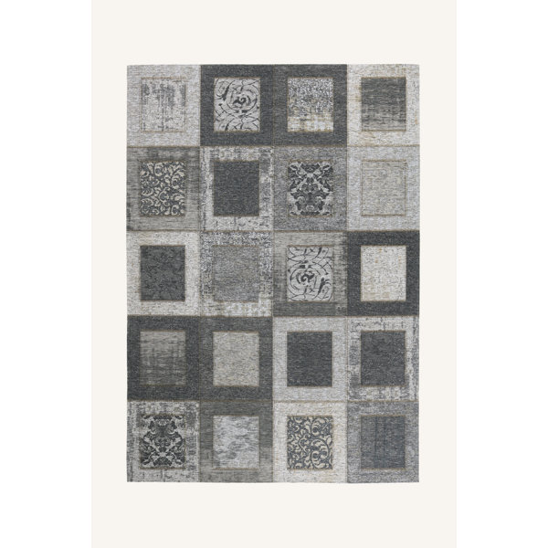 Rosalind Wheeler Charlane Grey/White/Black Rug | Wayfair.co.uk