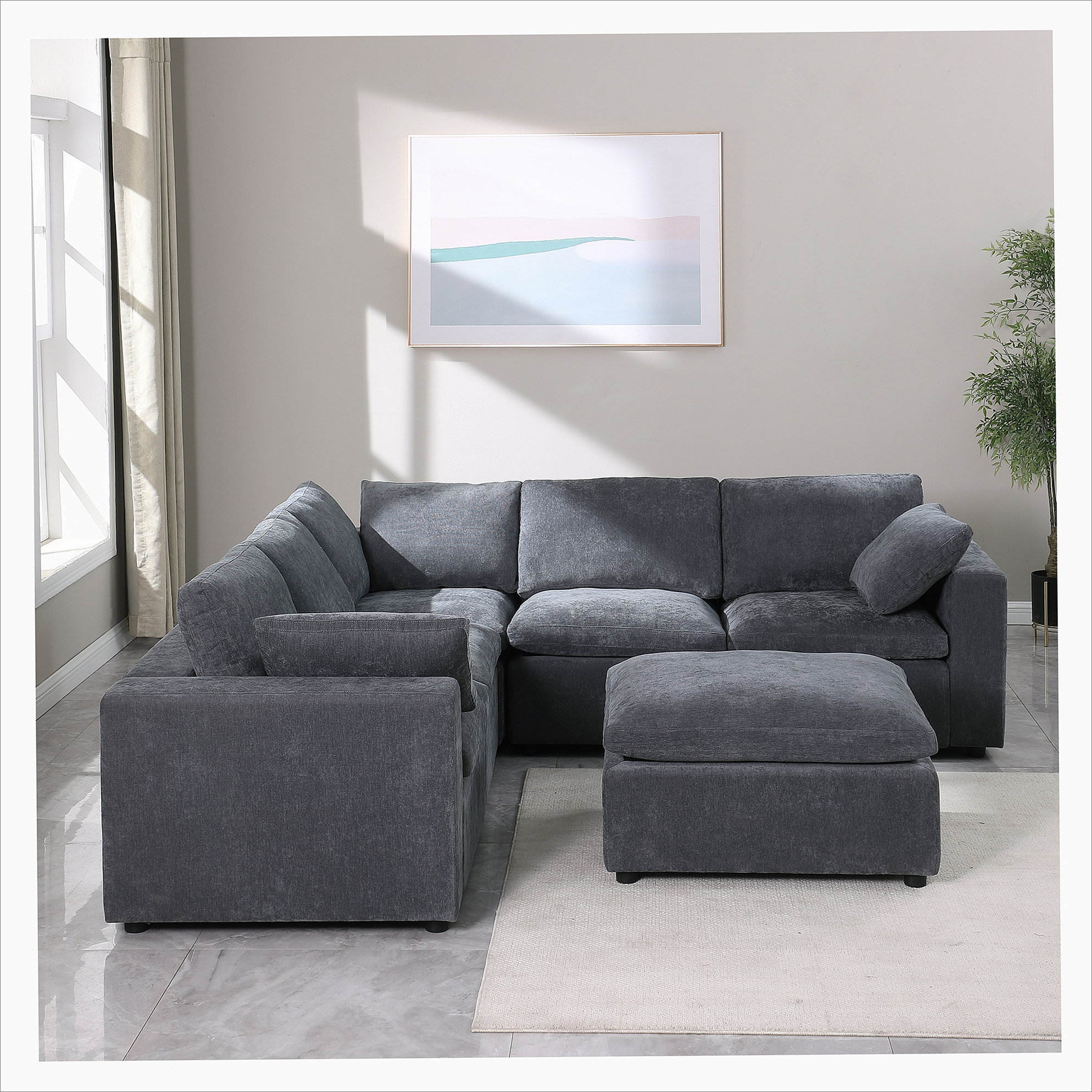 Latitude Run® 6 Seat Modular Sectional Sofa Couch, Modular Sectionals ...
