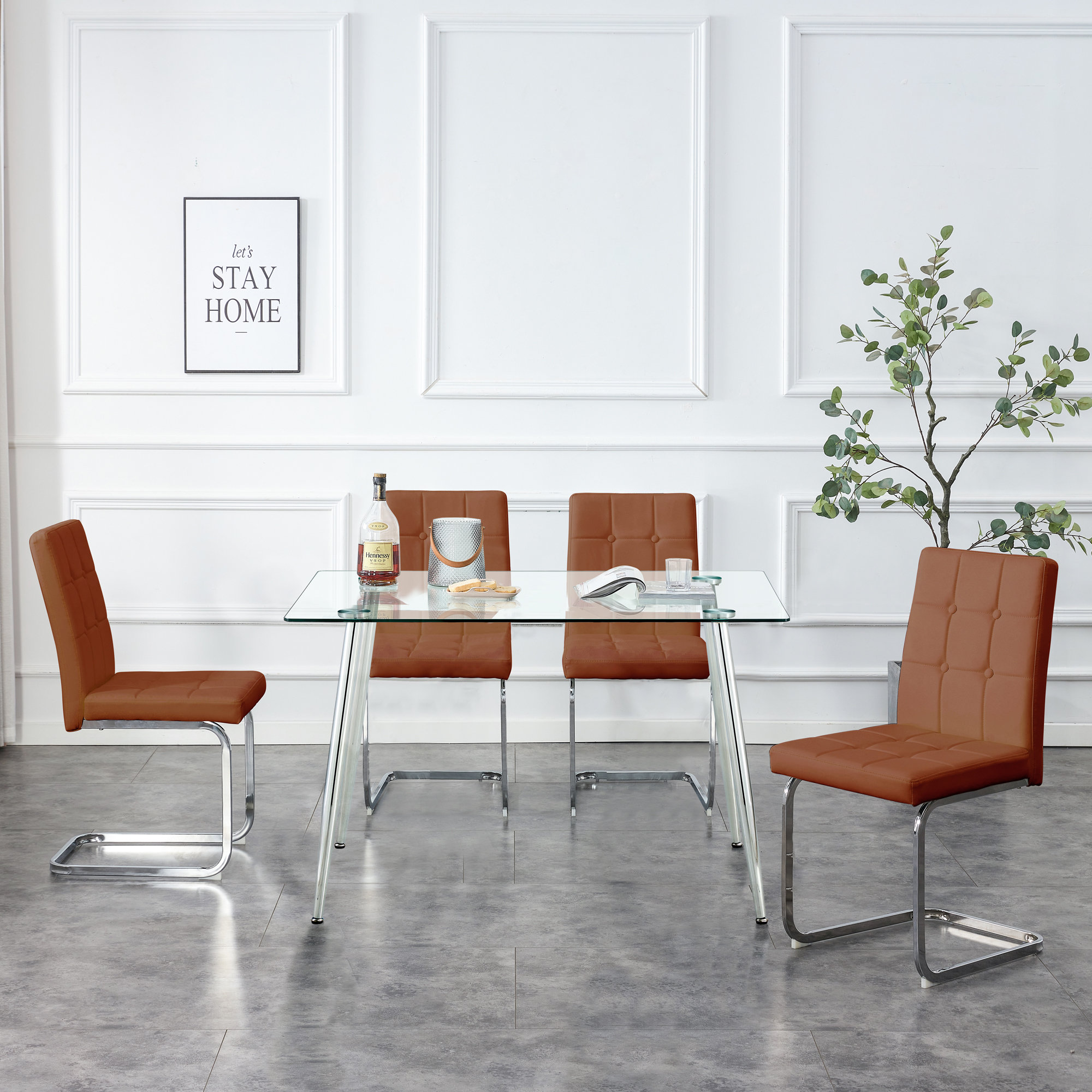 Ivy Bronx Demeree 5 - Piece Glass Top Pedestal Dining Set - Wayfair Canada