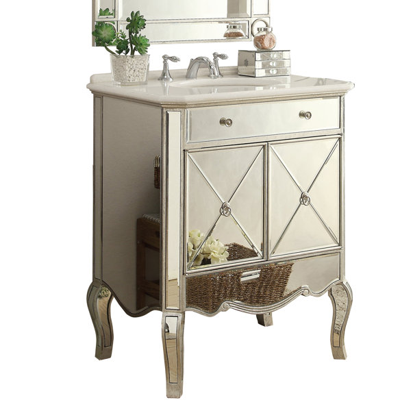 House of Hampton® Zadie 30" Single Bathroom Vanity Set with Mirror ...