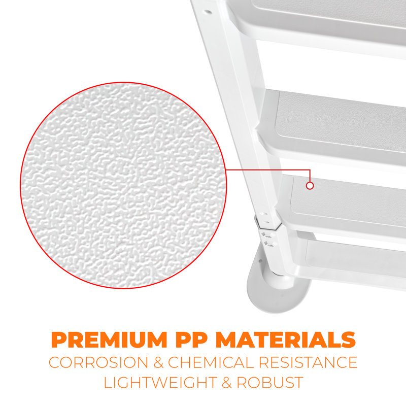 XtremepowerUS Deck Entry Ladder for Above-Ground Pools with Adjustable ...