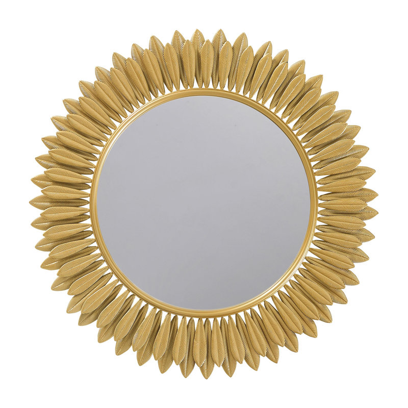 Mercer41 35 x 35 Inch Sunburst Wall Mirror Gold | Wayfair