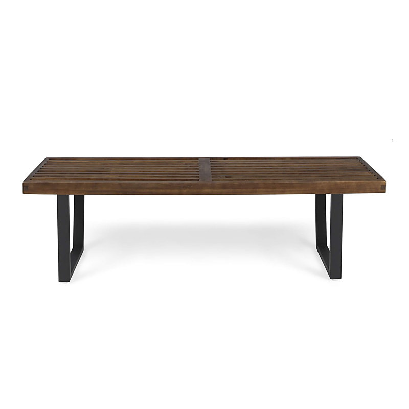 Union Rustic Yager Metal/Solid Wood Outdoor Bench & Reviews | Wayfair