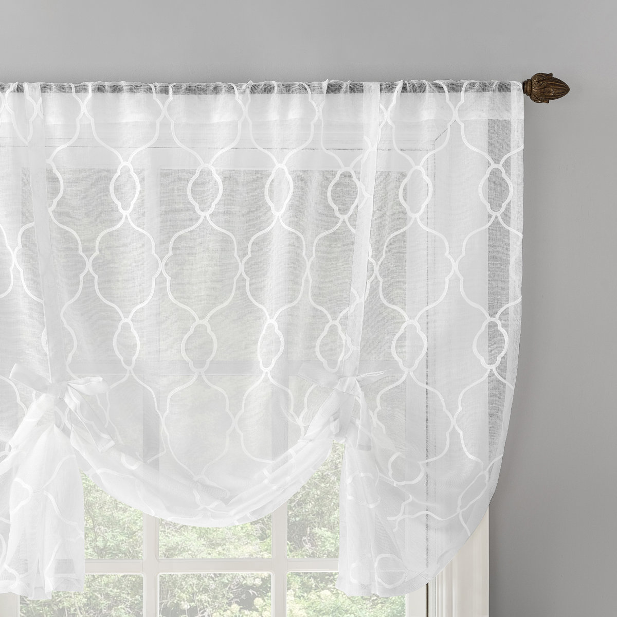 Lark Manor™ Ariaya Embroidered Rod Pocket Window Tie-up Shade & Reviews ...