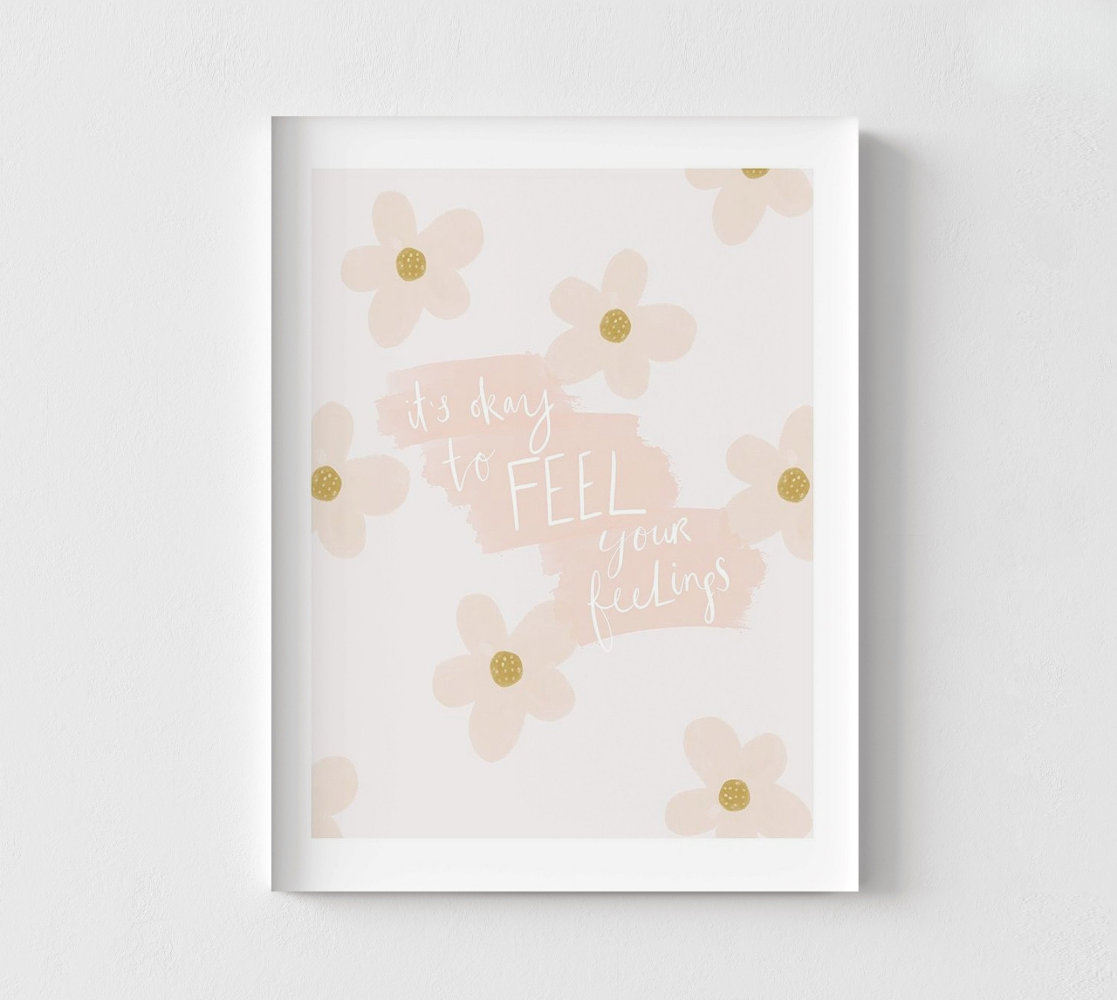 WeFrameArt It's Okay To Feel Your Feelings Sign Print, Framed Feelings ...