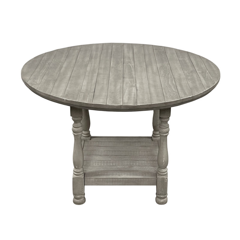 Ophelia & Co. Round Wooden Counter Height Table With 1 Shelf In Light ...