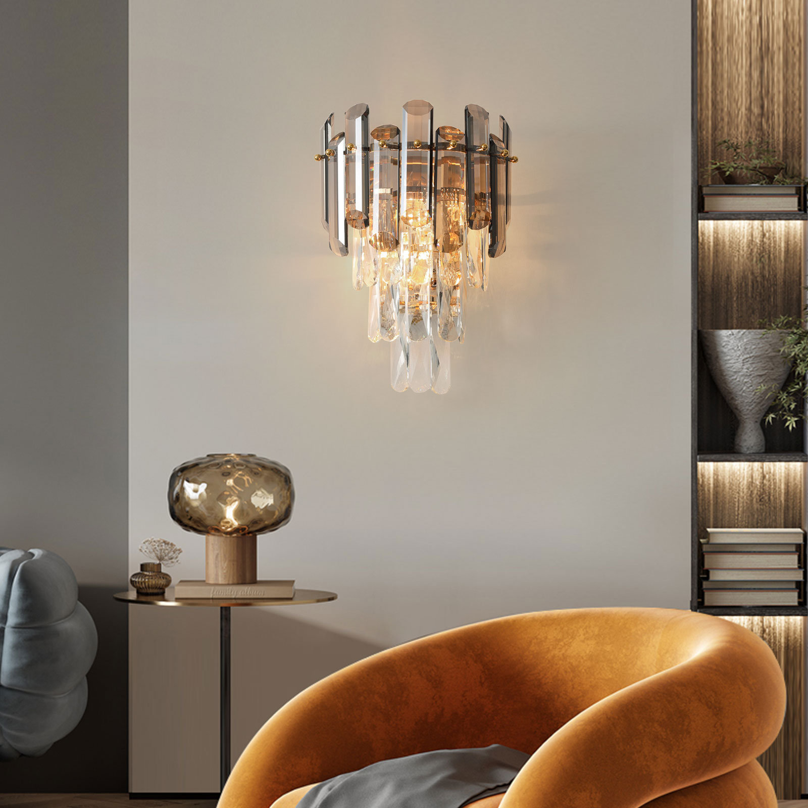 House of Hampton Erilas Modern Crystal Wall Sconce Light Wall Mounted ...