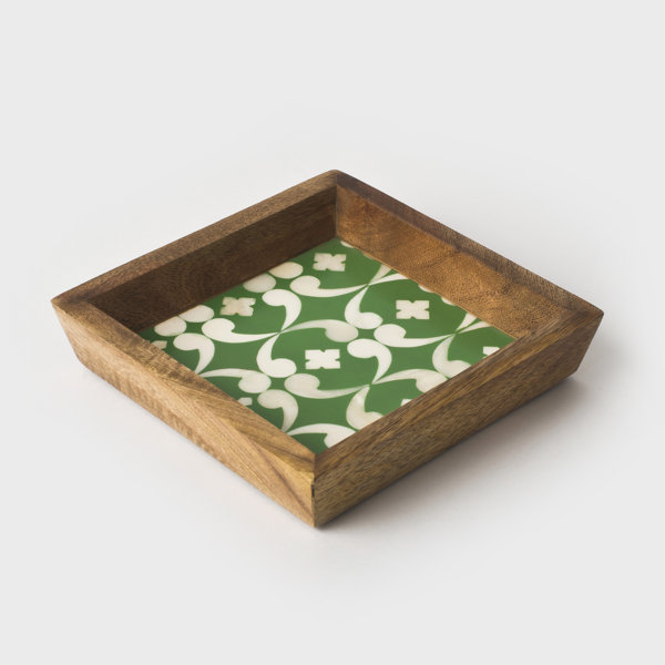 Winston Porter Eibhlis Solid Wood Tray | Wayfair