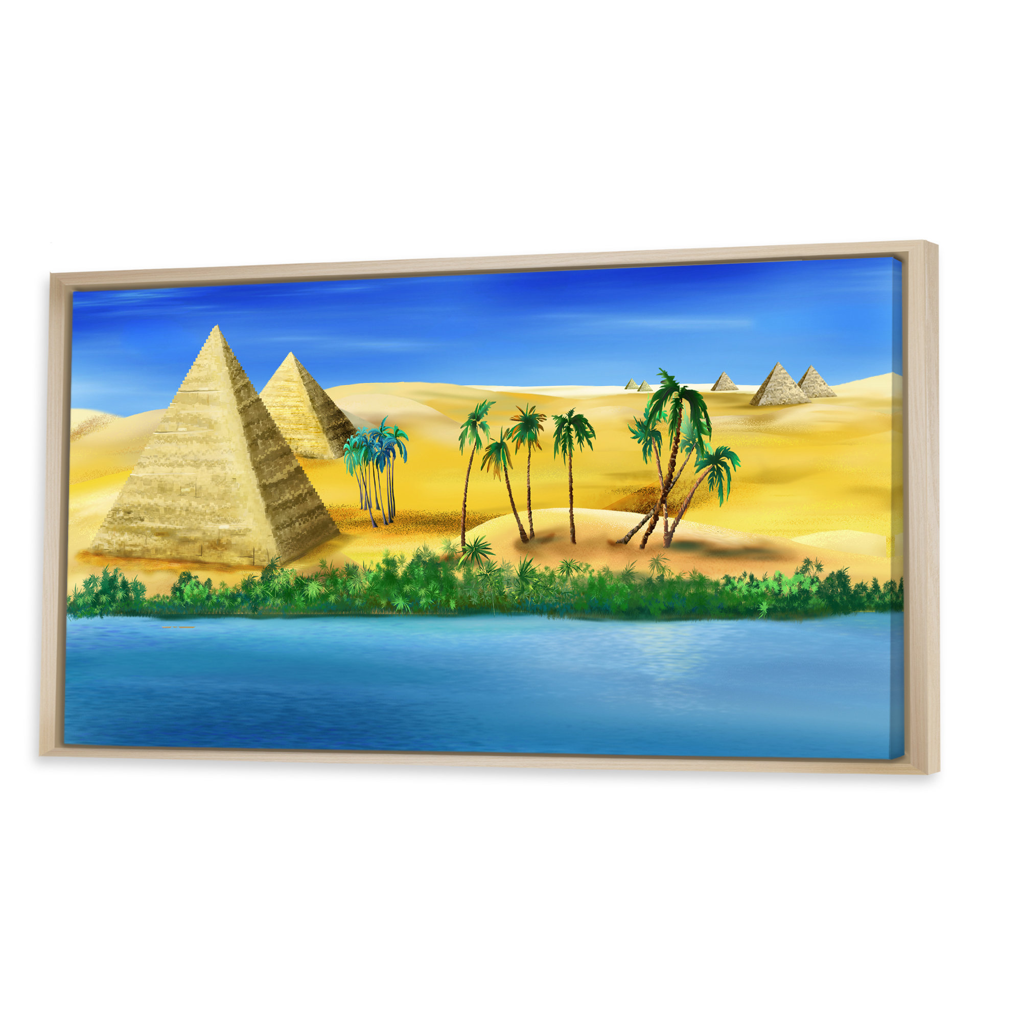 Union Rustic Ancient Pyramids Nile River - Graphic Art on Canvas | Wayfair