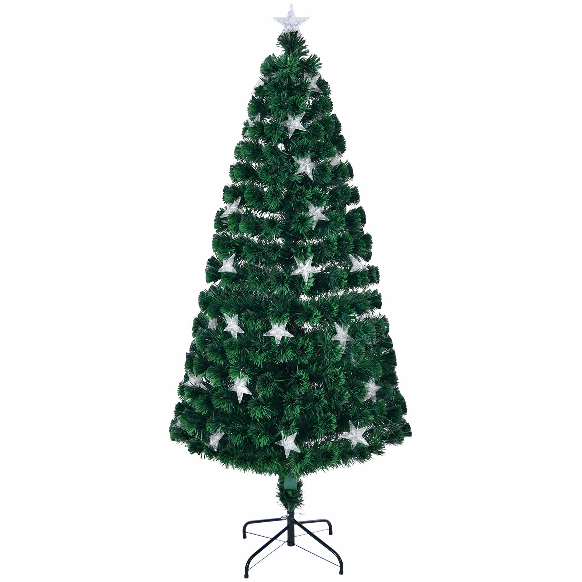 Winston Porter Pre-Lit Christmas Tree With Large Stars, Artificial ...