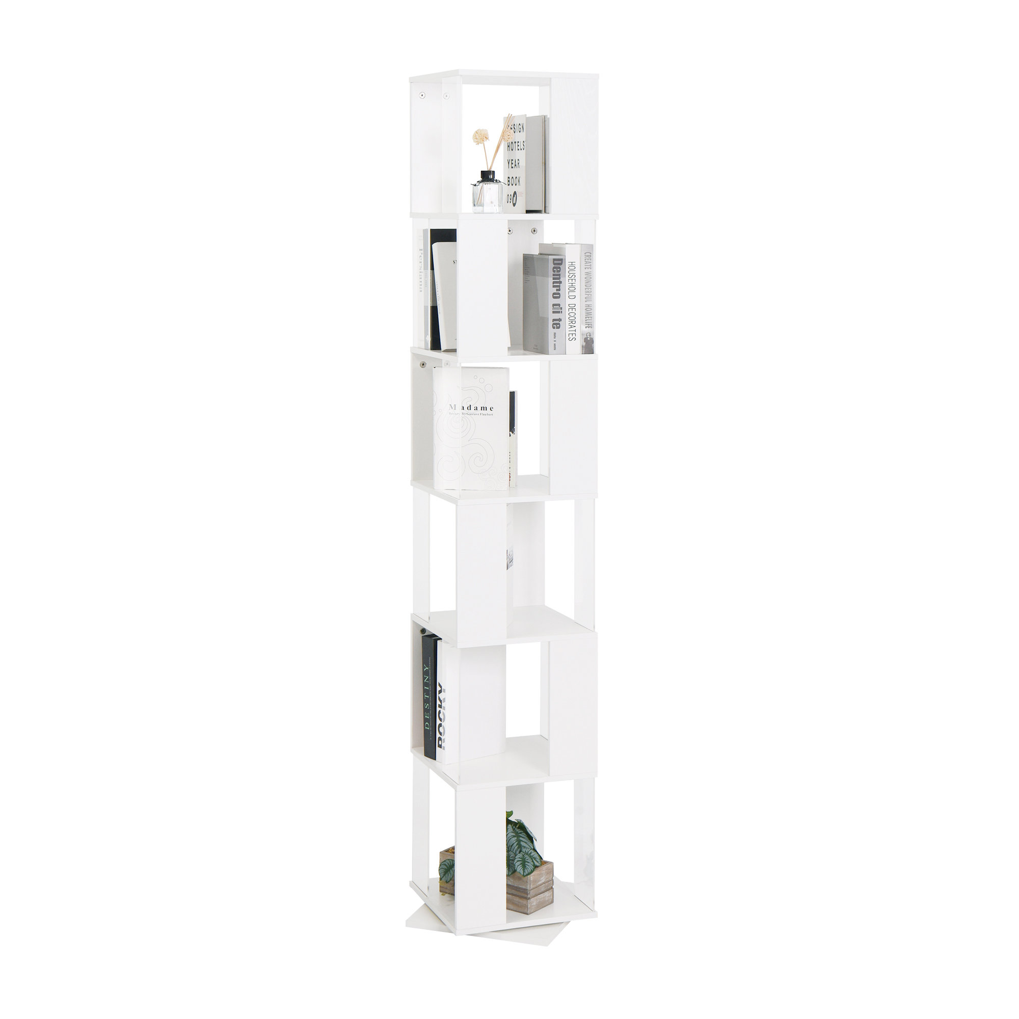 Hokku Designs 6-layer board rotating floor stand simple bookshelf ...