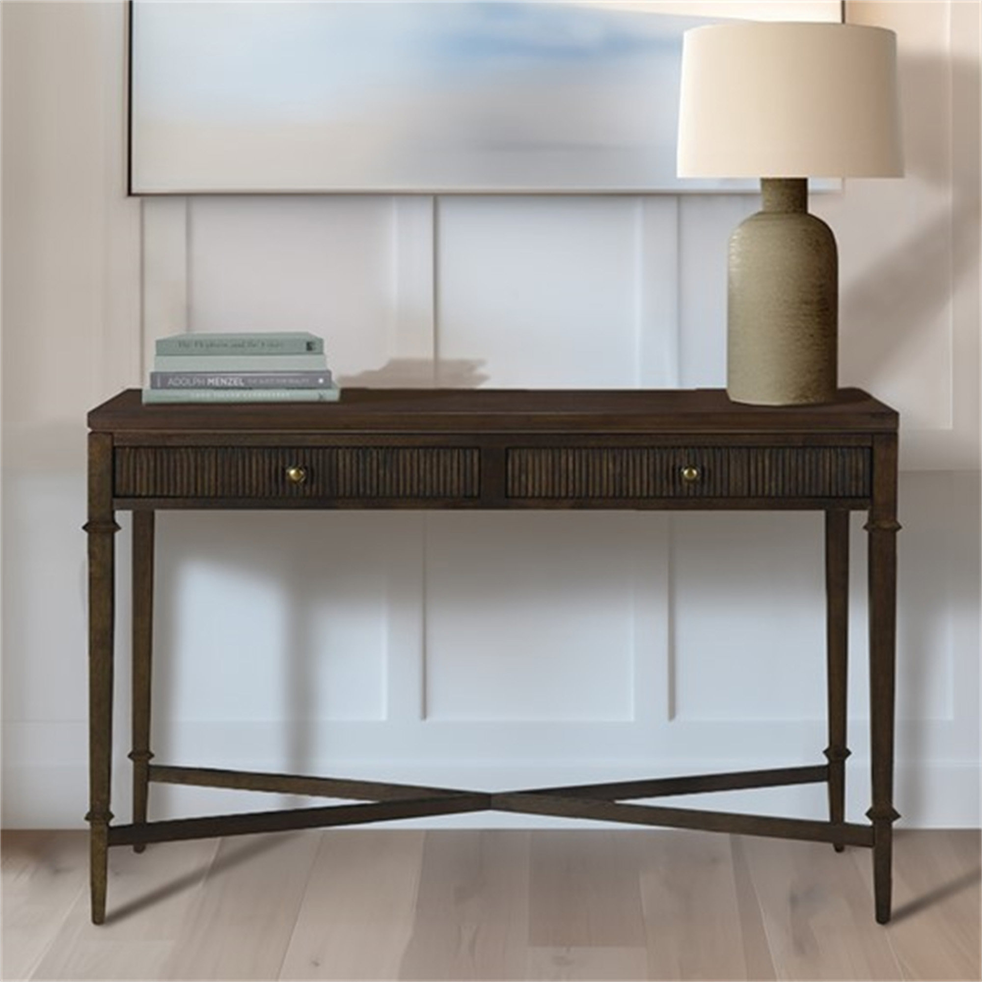 Red Barrel Studio® Fluted 2-Drawer Storage Console Table | Wayfair