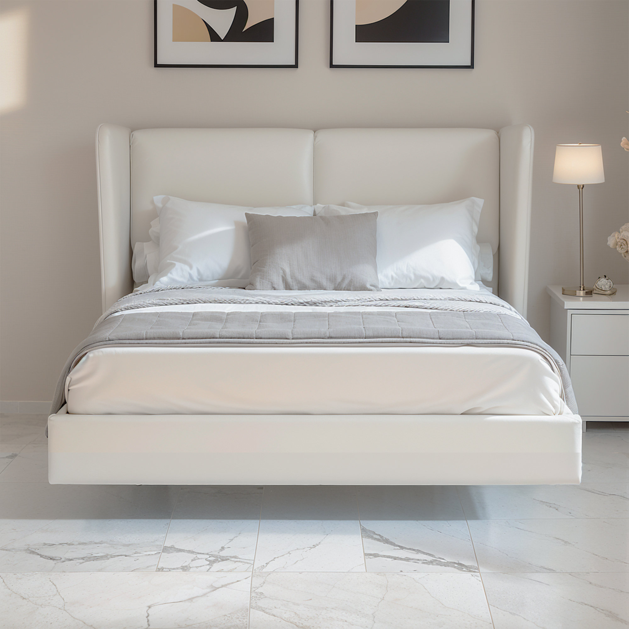 Latitude Run® Modern Floating Bed Frame With Velvet Upholstery & Smart ...