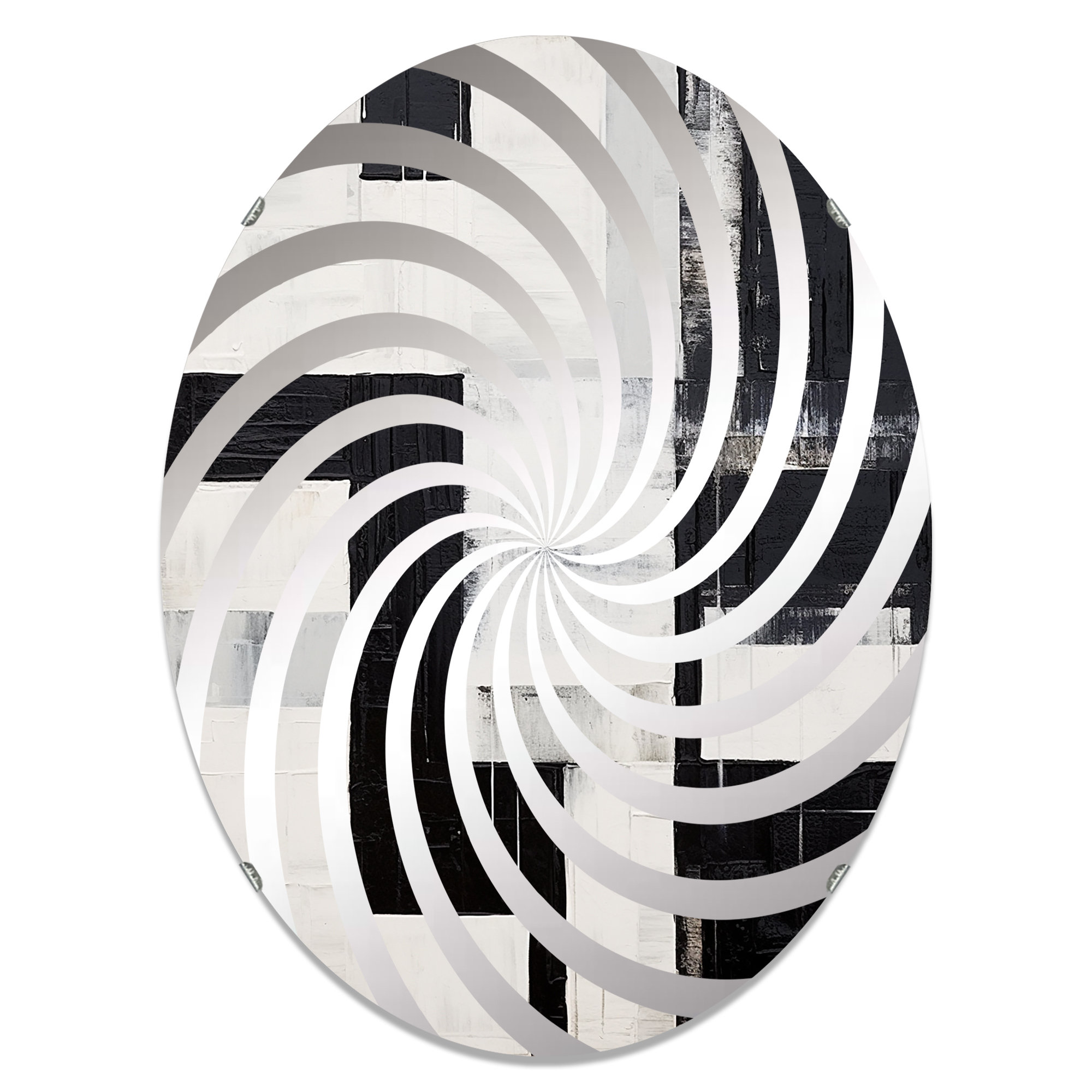 East Urban Home Abstract Ebony Echoes - Vortex Decorative Mirror ...