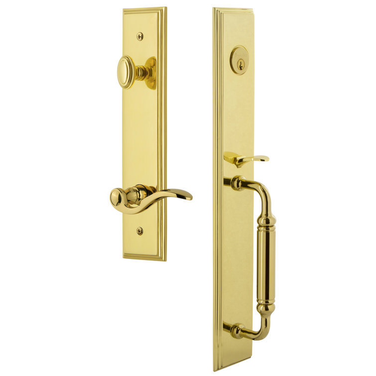 Grandeur Carré One-Piece Handleset with Single Cylinder Deadbolt and C ...