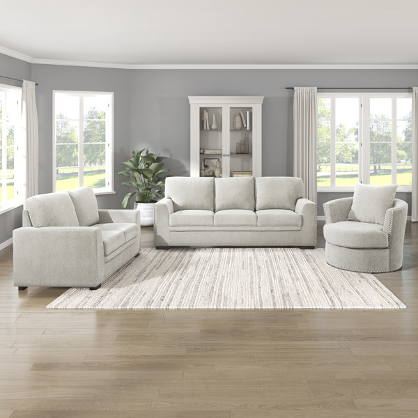 Latitude Run® Denaux 3-Piece Modern Chenille Living Room Set & Reviews ...