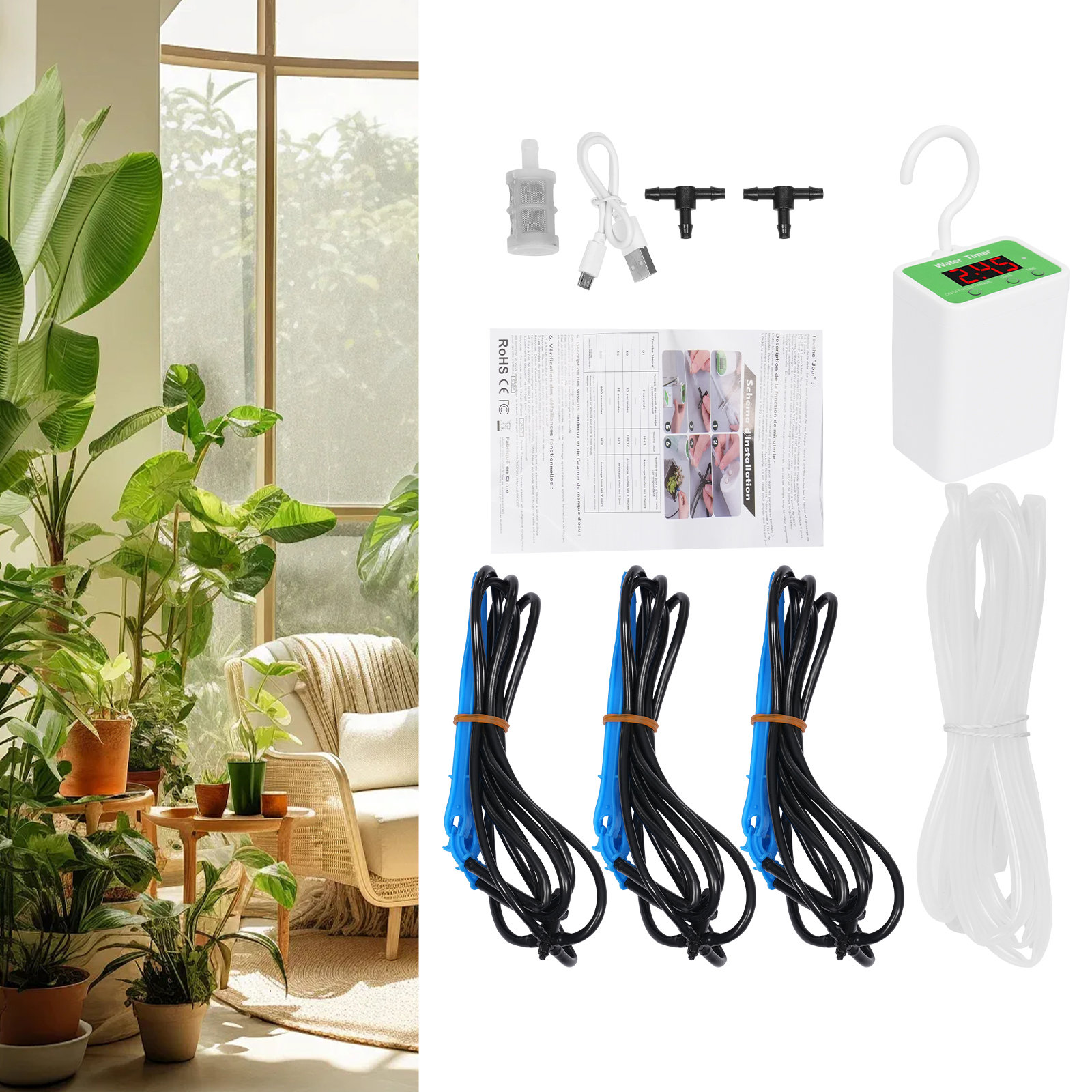 JOYDING Automatic Watering Device Drip Irrigation Kit Growing Kit ...