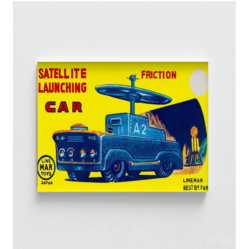 WeFrameArt Retro Satellite Poster Print, Vintage Space Toy Wall Art ...