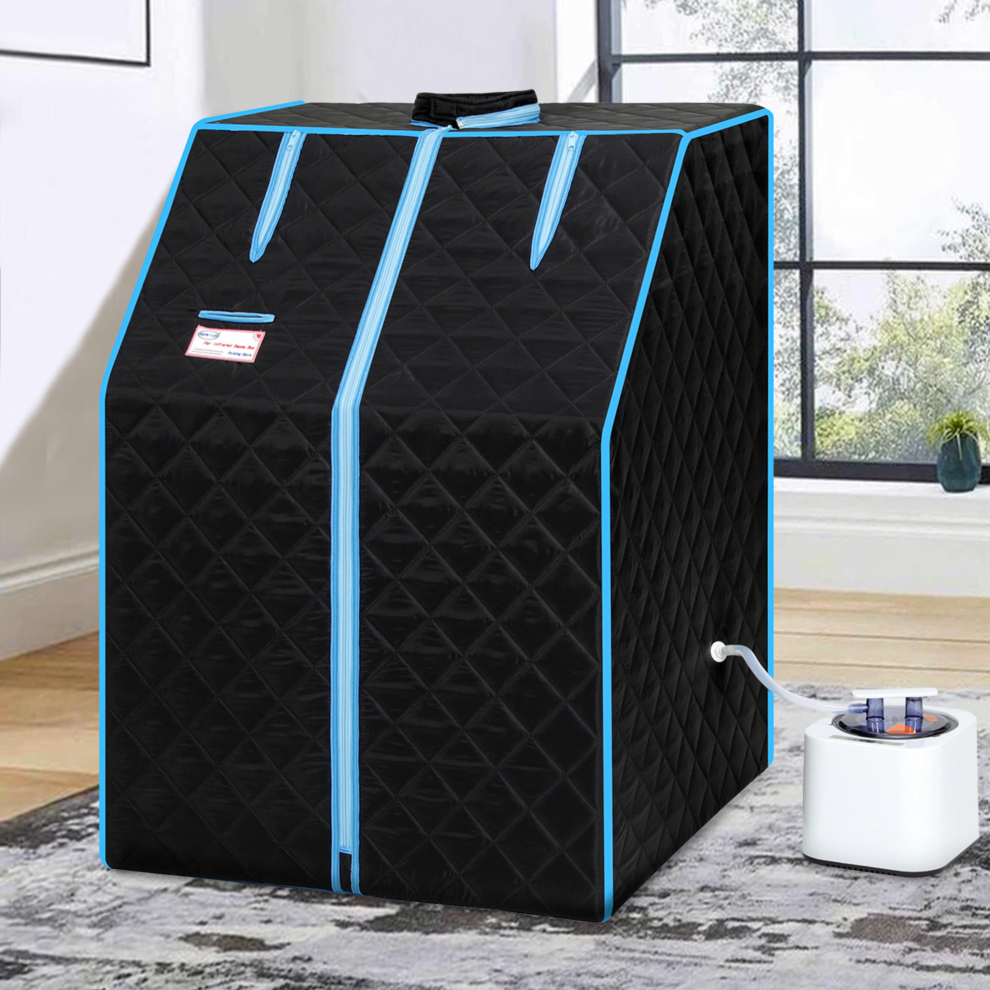 BESTCOSTY Portable Half Body Black Steam Sauna Tent For Personal ...