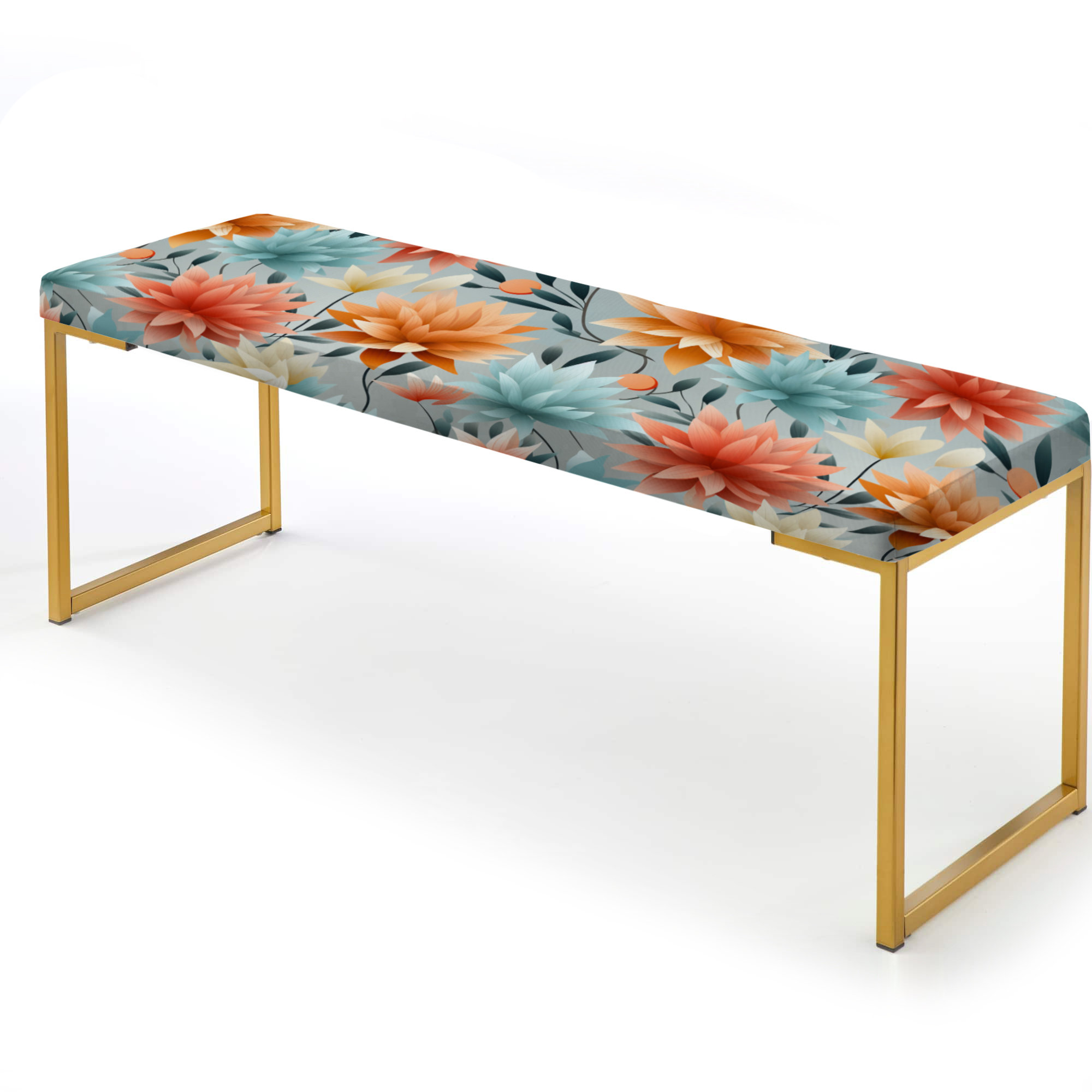 Design Art Blissful Mindfulness Mediation - Floral Upholstered Gold ...