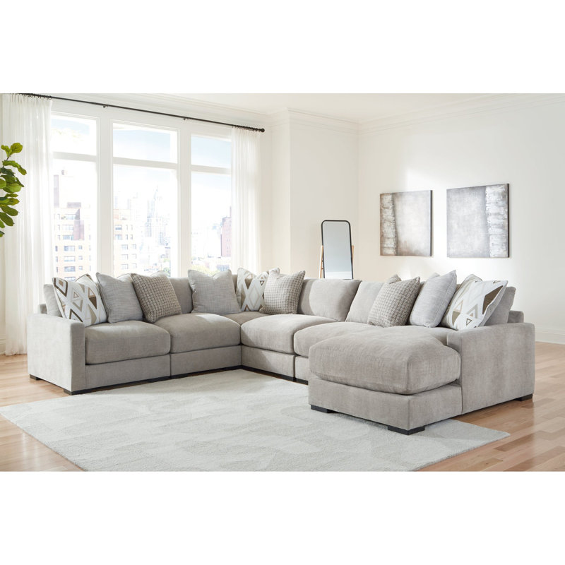 Ebern Designs Annalina Court Pebble 6-Piece Sectional with Chaise | Wayfair