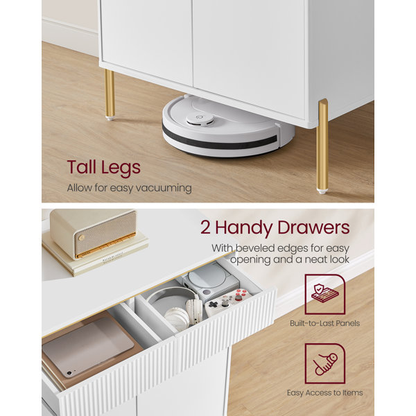 Mercer41 Accent Cabinet, Adjustable Shelf, Fluted Drawer Front ...