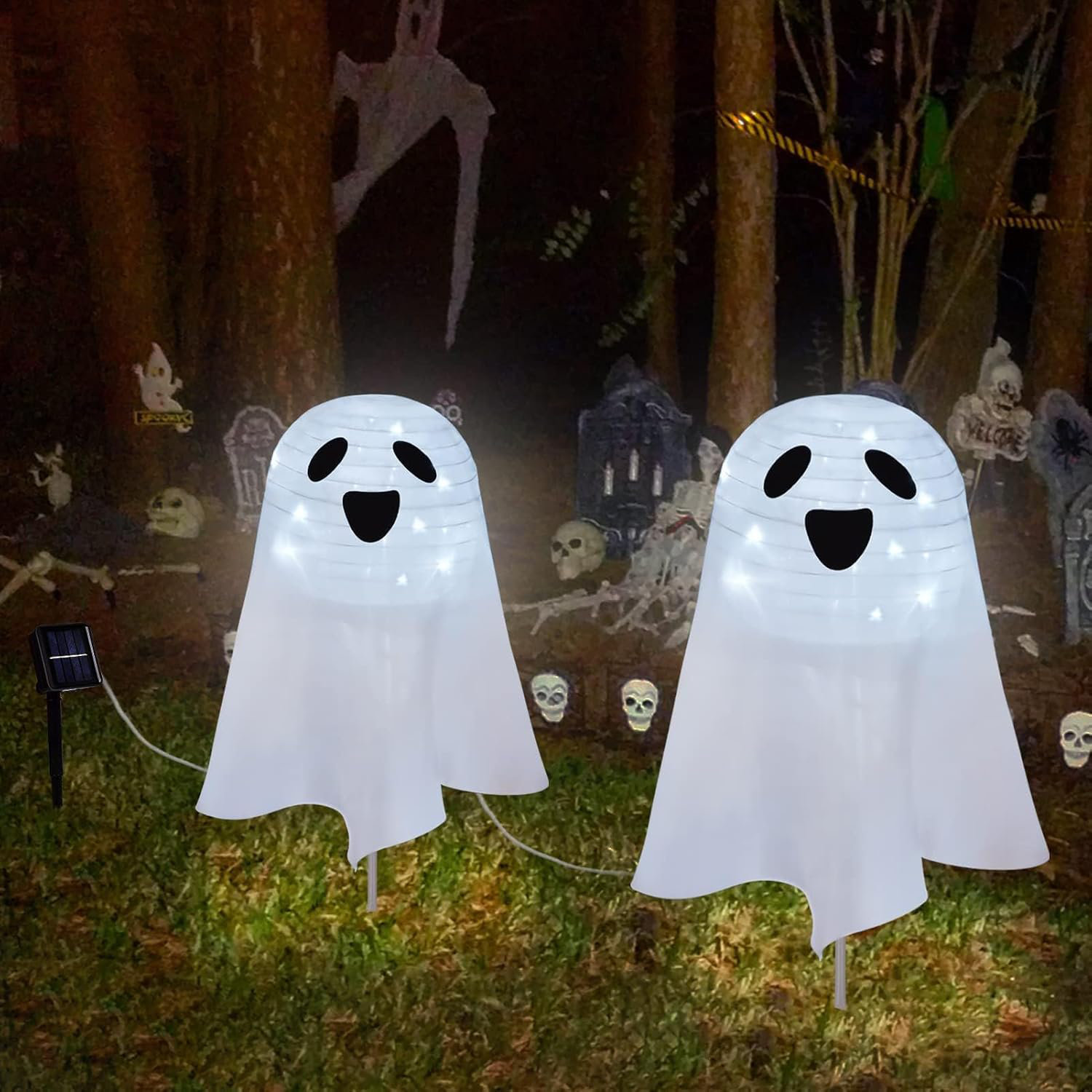 The Holiday Aisle® Halloween Solar Ghost Decorations Lights | Wayfair