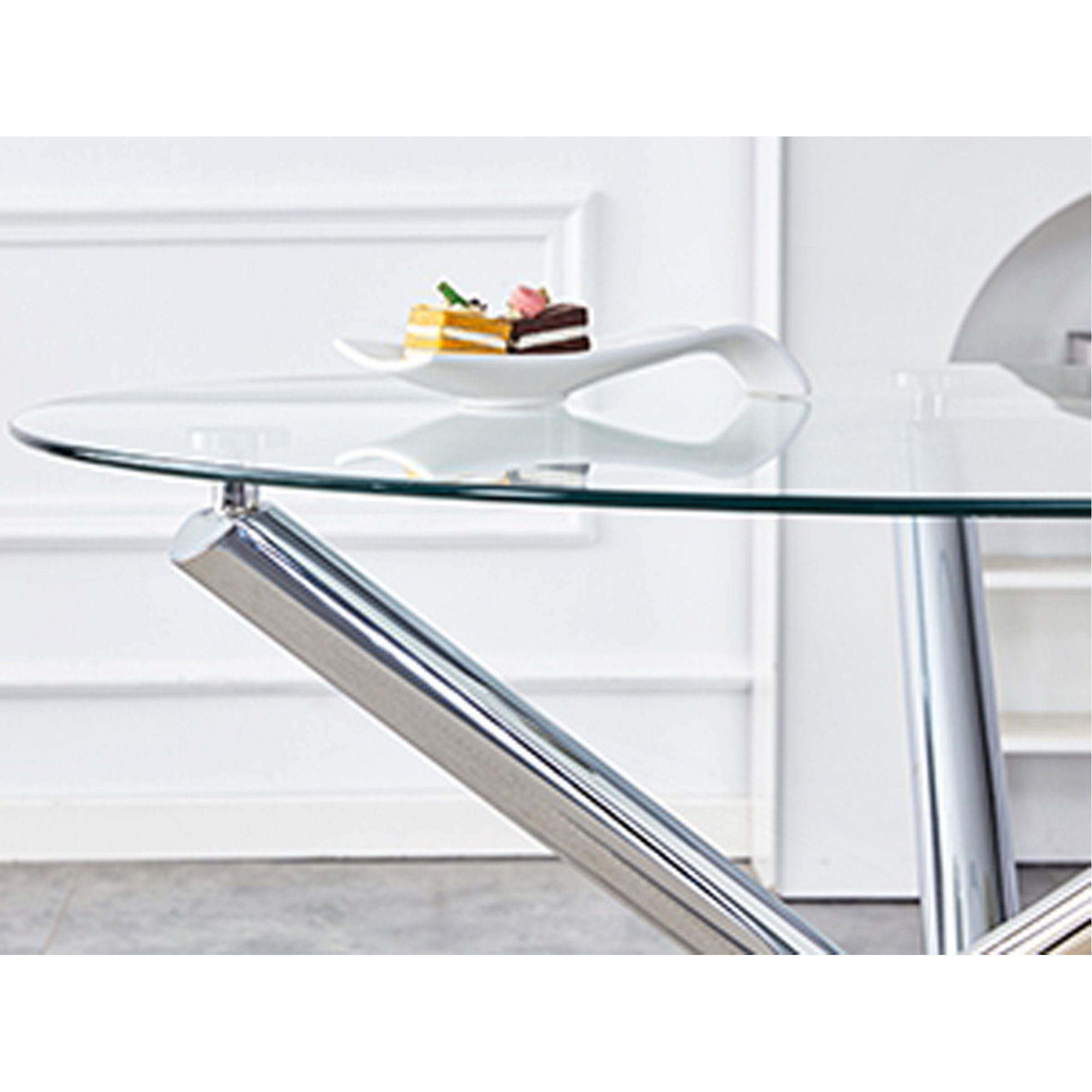 Ebern Designs 42-Inch Glass Round Table.Modern And Simple, Stylish ...