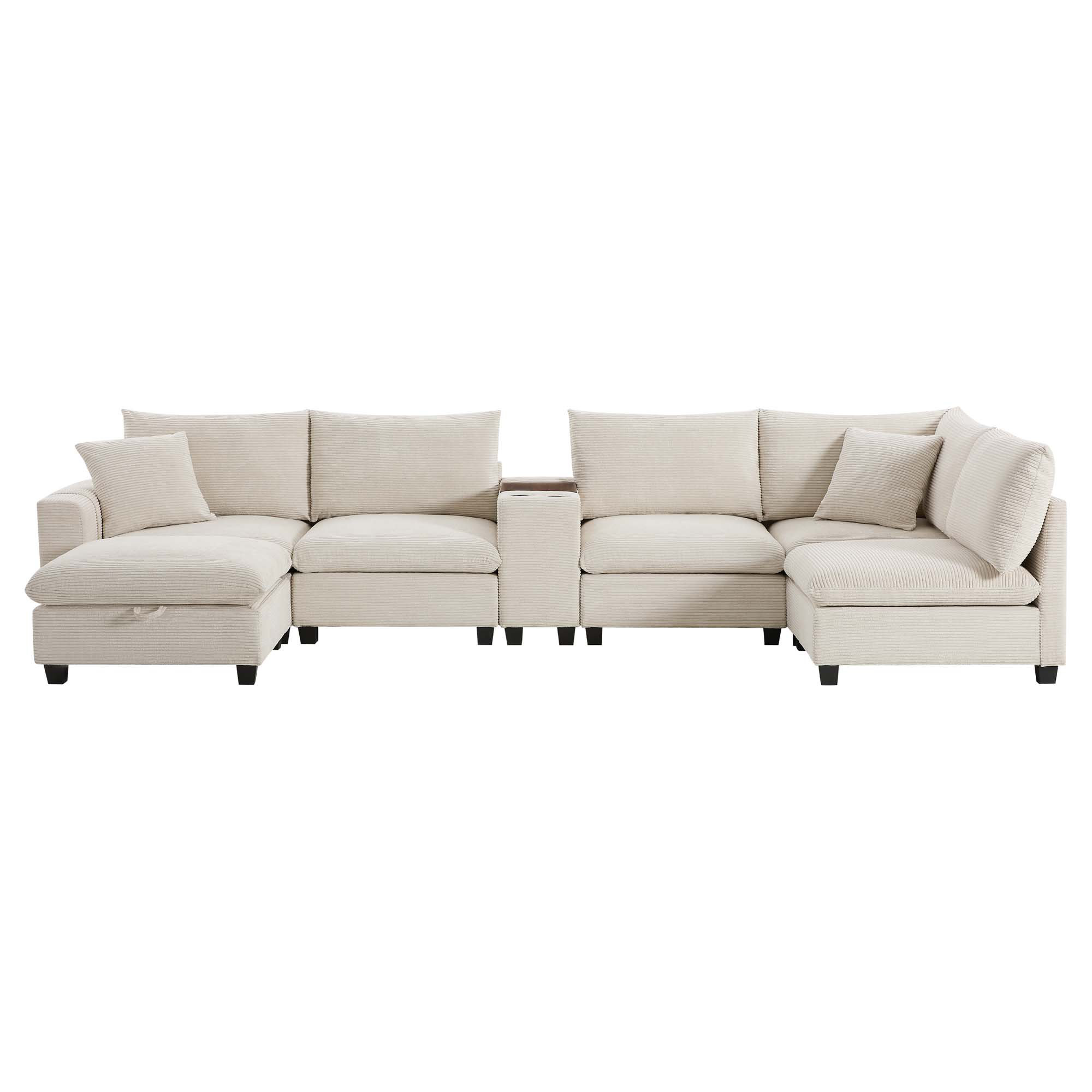 Everly Quinn 140'' Oversized Modular Sectional Sofa with Movable ...
