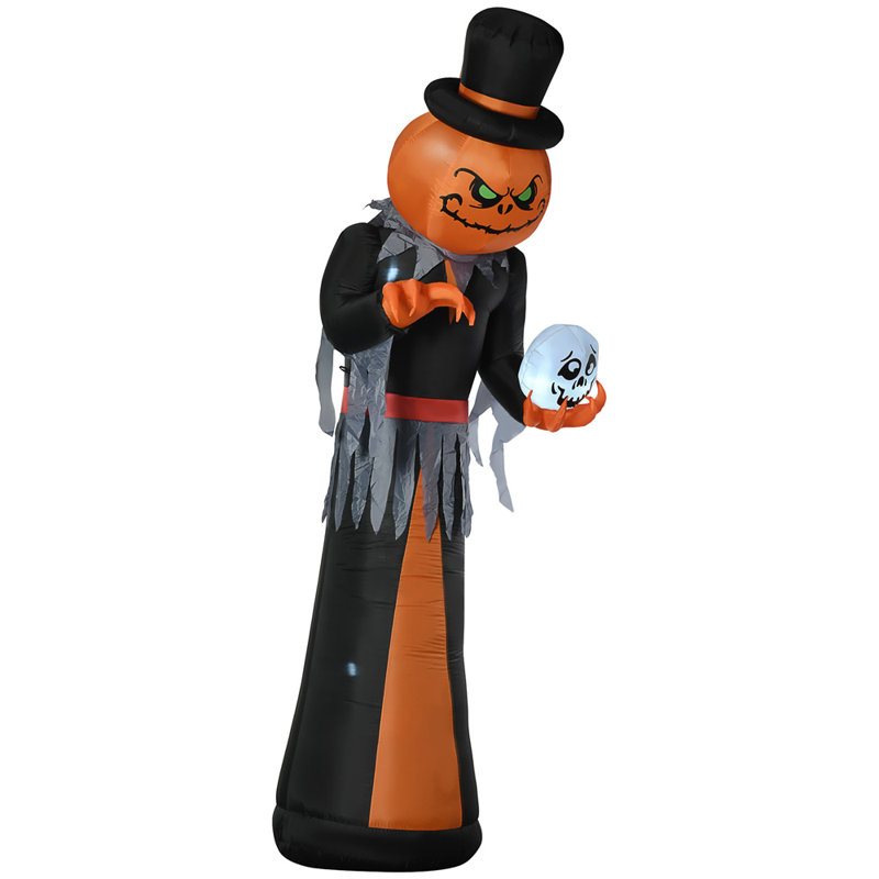 The Holiday Aisle® 12 Ft Halloween Inflatable Pumpkin Reaper With ...