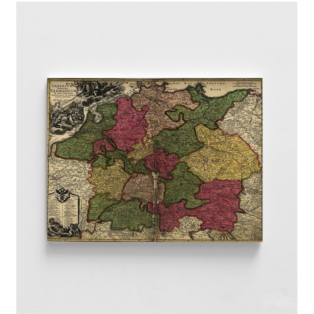WeFrameArt Imperial Roman Germany 1700 By Vintage Maps, Old German Map ...