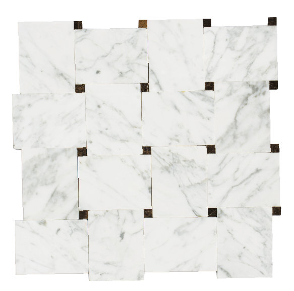 Mirrella Carrera Marble Pinwheel Mosaic Wall & Floor Tile | Wayfair