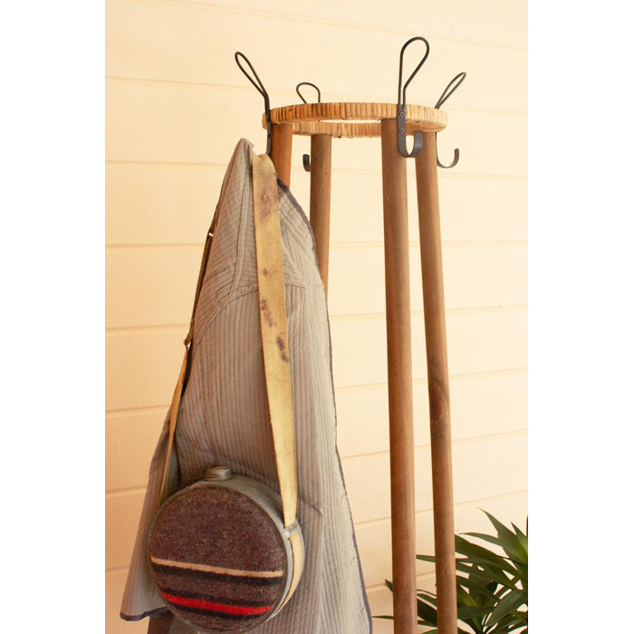 Bayou Breeze Ahrendt Solid Wood Freestanding Coat Rack | Wayfair