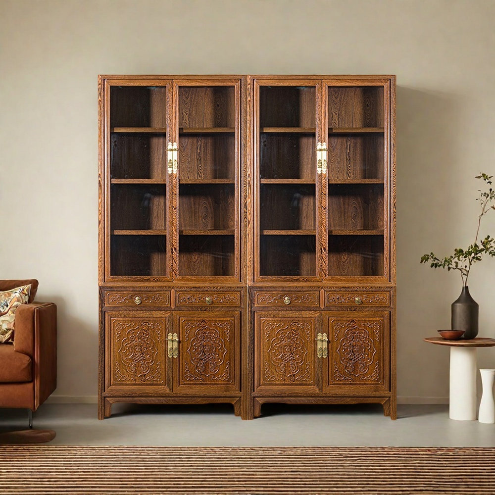 Kaoloupin Chinese Style Vintage Floor-to-ceiling Bookcase | Wayfair