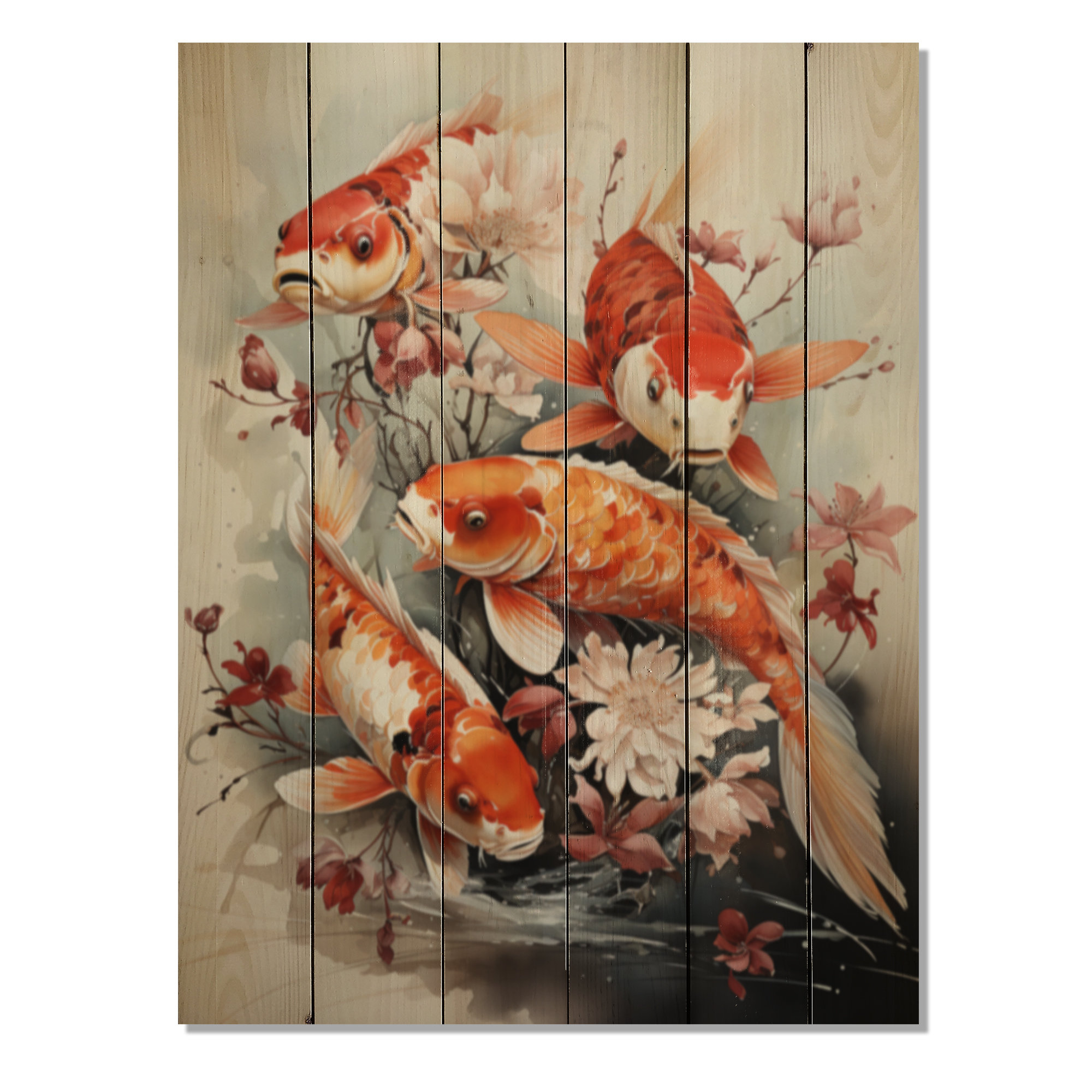 Rosecliff Heights Fishing Contemporary Koi Fish I - Animals Print on ...