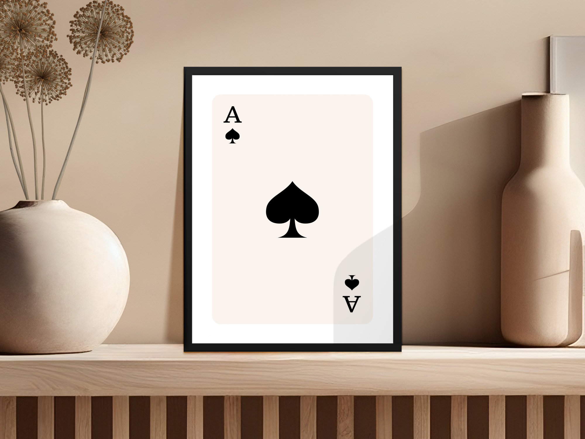 Lark Manor Ace Spades Card Symbol Graphic Design Simple Art Framed ...