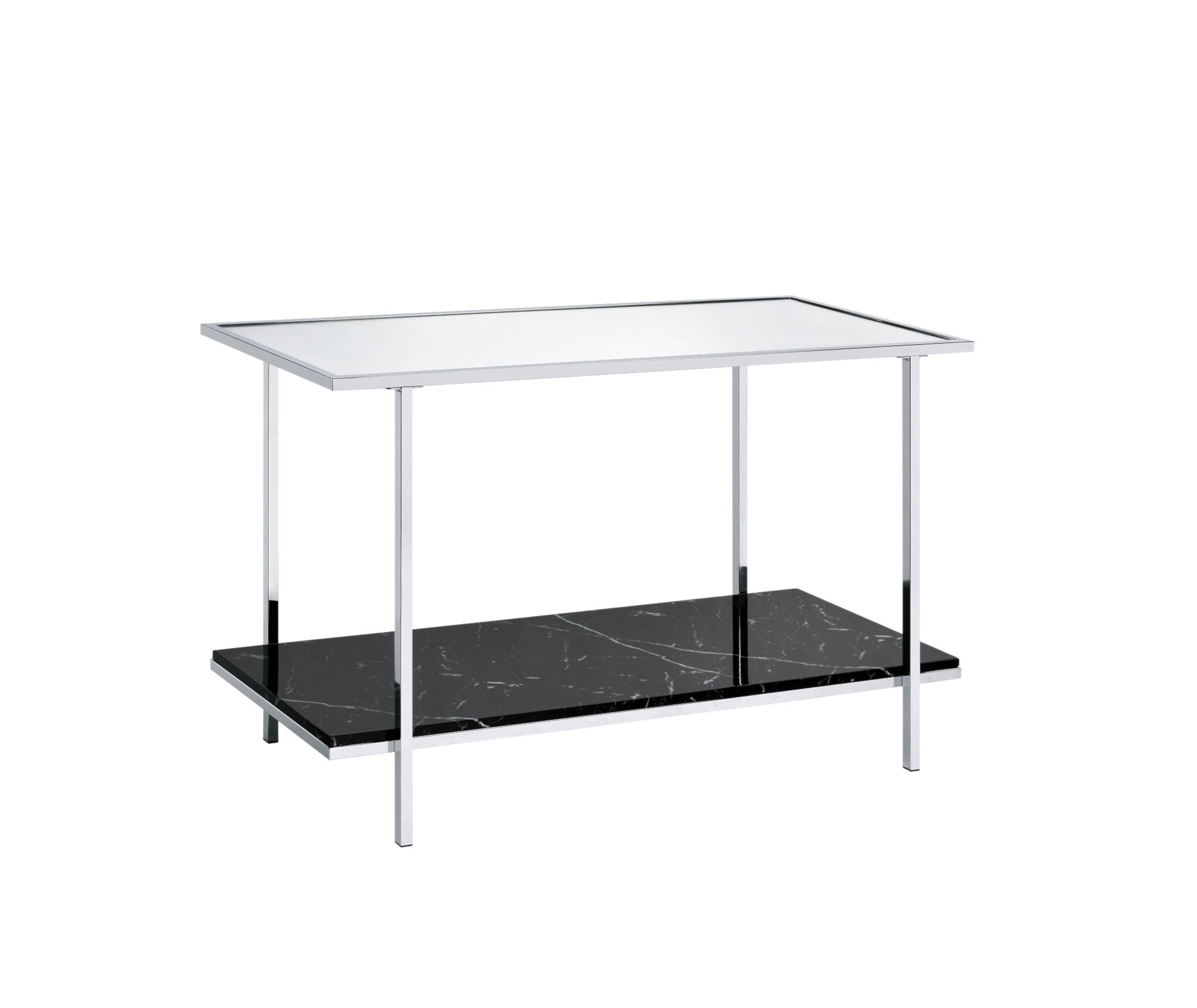 Mercer41 Angwin Mirrored & Console Table With Reflective Top And ...