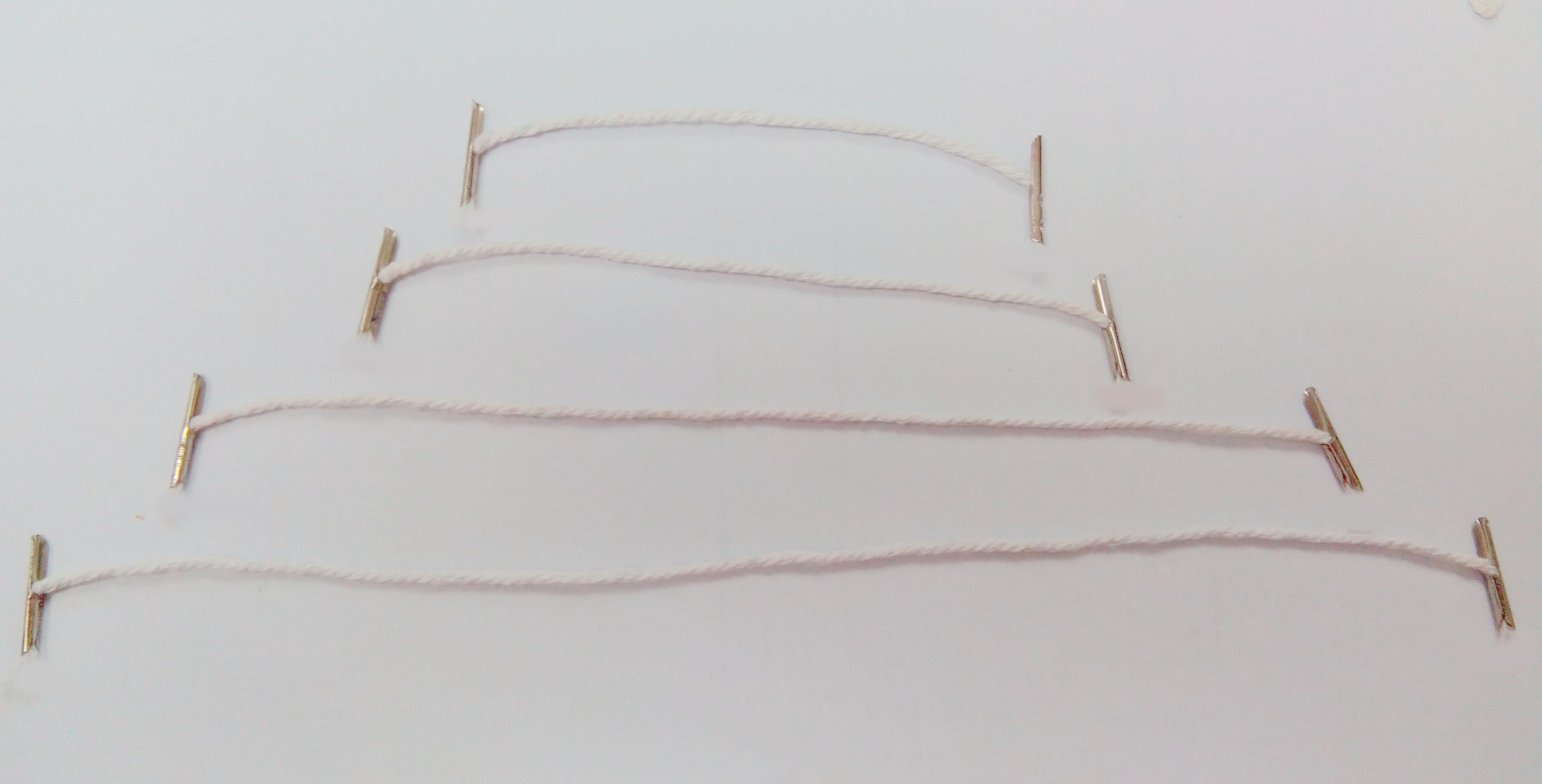 Fixturedisplays® 8" Dual-End Looped White Cotton Cord Barbed Cord Loop ...