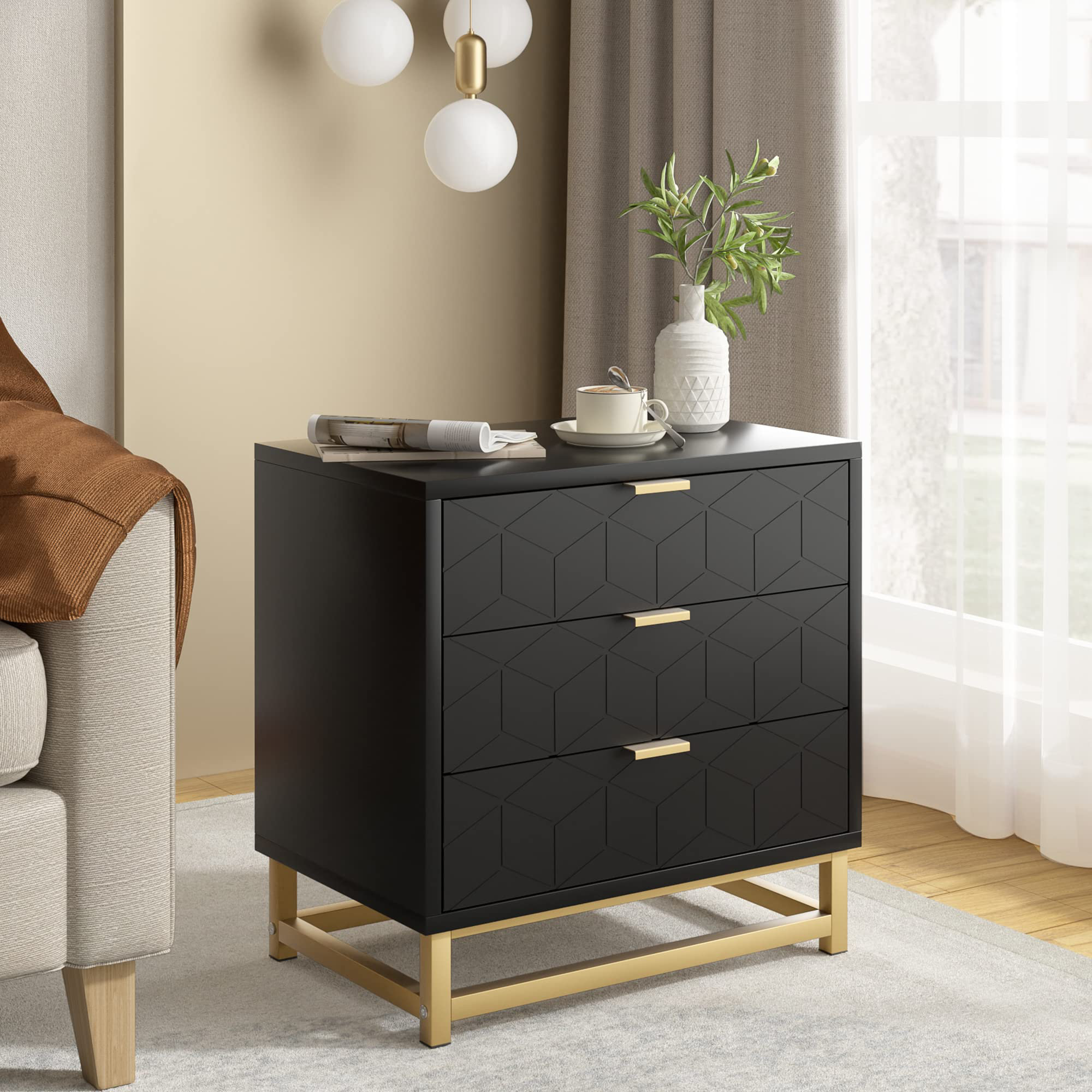 Mercer41 3 Drawer Dresser For Bedroom, Modern Dressers & Chests Of ...