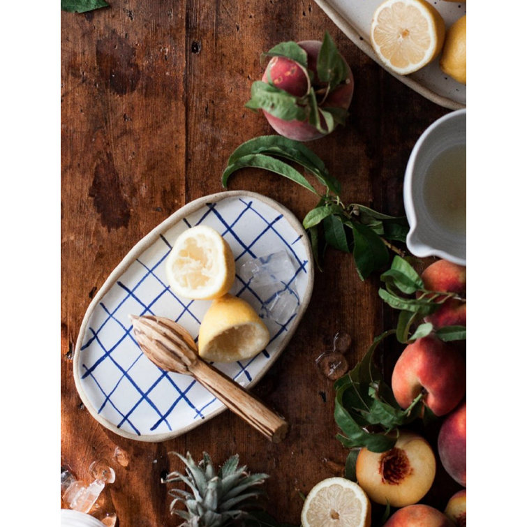 Painted Oval Platter - Checkered | AllModern